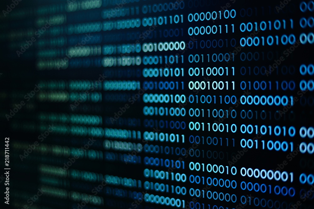 computer technology background. binary code computer language data ...