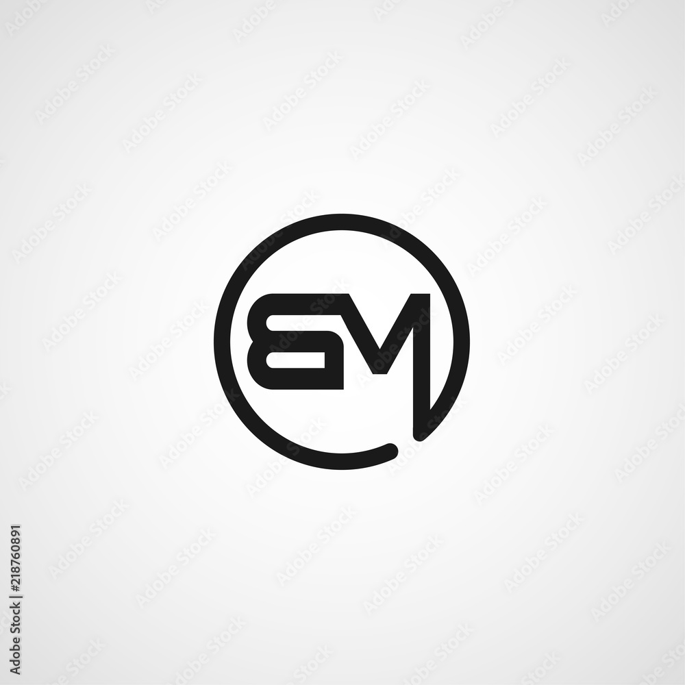 Initial Letter BM Logo Template Design Stock Vector | Adobe Stock