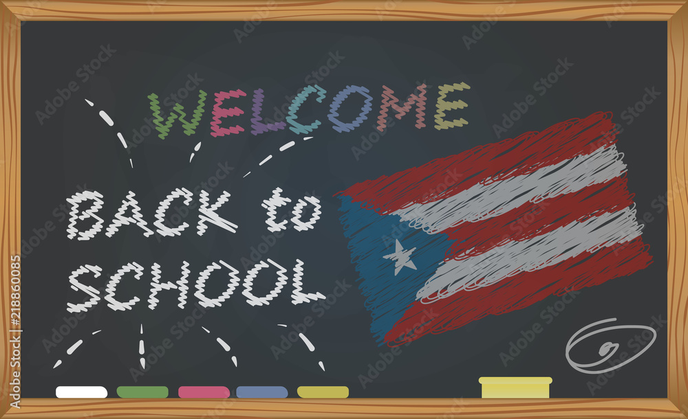 Back to school with learning and childhood concept. Banner with an ...