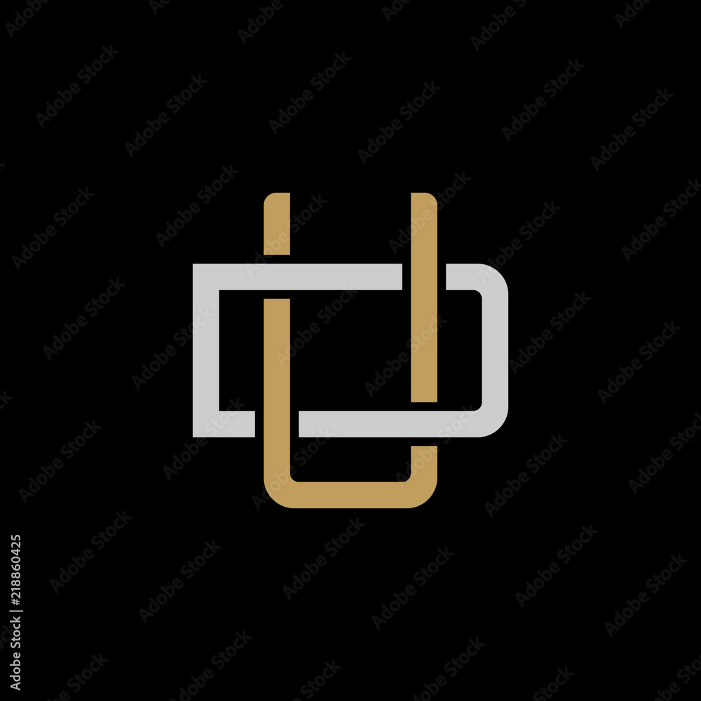 Initial letter D and U, DU, UD, overlapping interlock logo, monogram ...