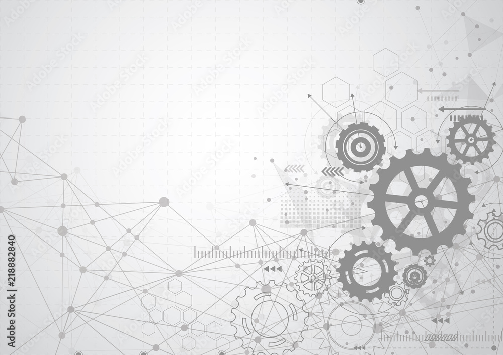Abstract gear wheel mechanism background. Machine technology. Vector ...
