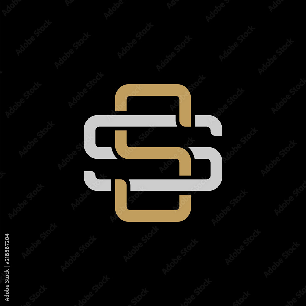 Initial letter S and S, SS, overlapping interlock logo, monogram line ...