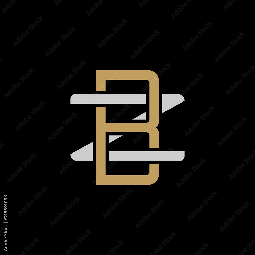 Initial letter Z and B, ZB, BZ, overlapping interlock logo, monogram ...