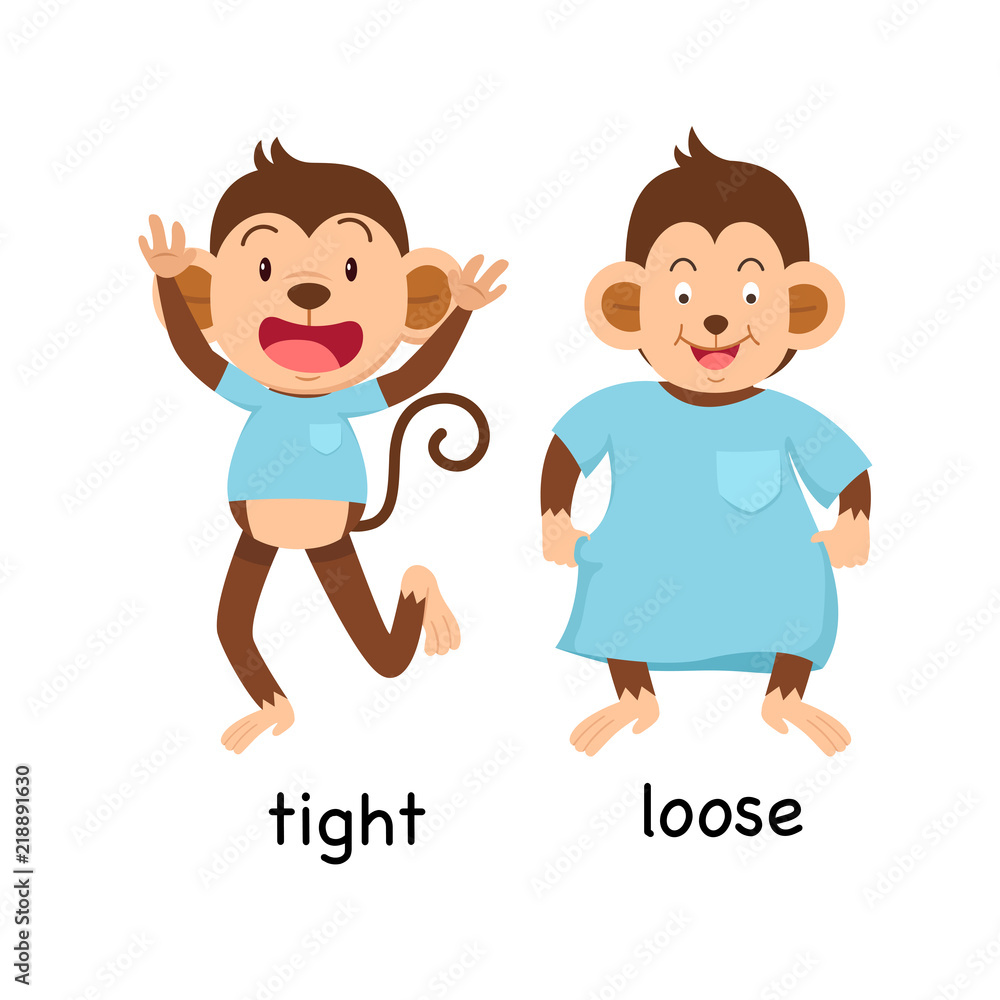Opposite tight and loose vector illustration Stock Vector | Adobe Stock