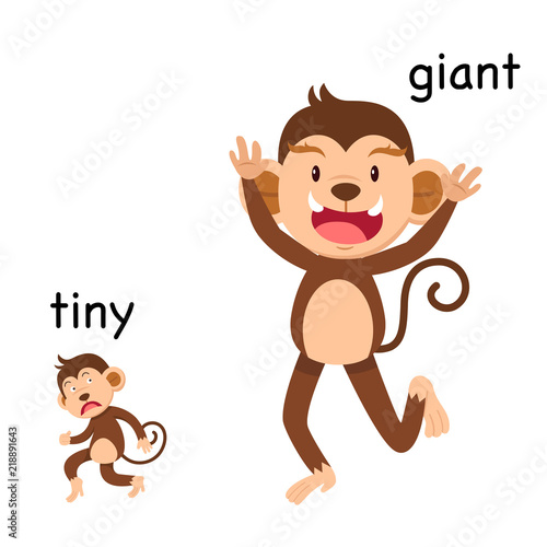 Opposite tiny and giant vector illustration Stock Vector | Adobe Stock