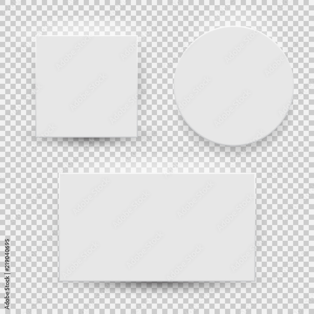 White blank model template top view with shadow isolated on transparent ...