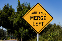 Road Sign Lane Ending Free Stock Photo - Public Domain Pictures