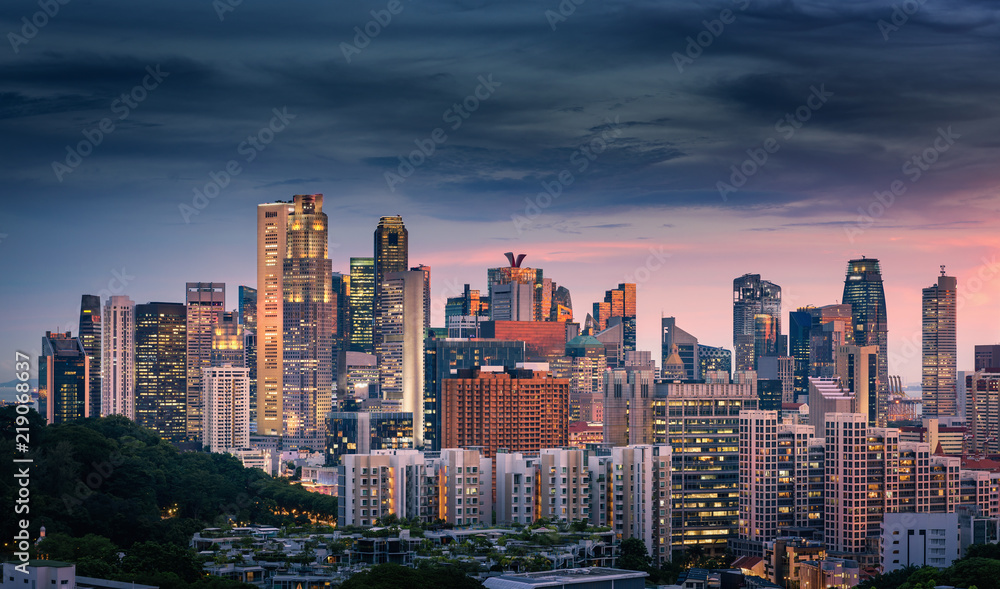 Cityscape Architecture Landmark Scenery of Singapore City, Marina Bay ...