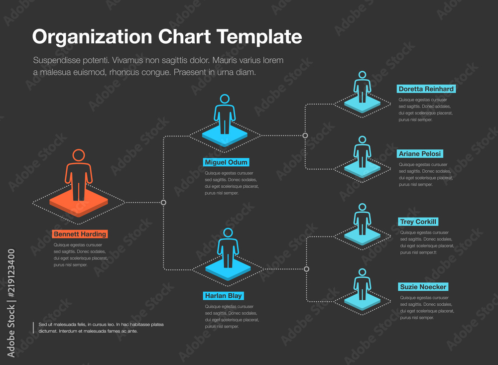 Simple company organization hierarchy chart template with place for ...