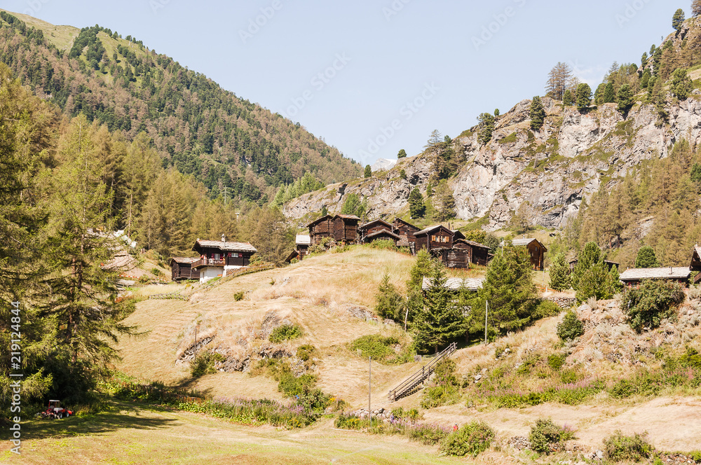 Zermatt, Furi, Zmutt, Wallis, Wanderweg, zum See, Blatten, Weiler ...