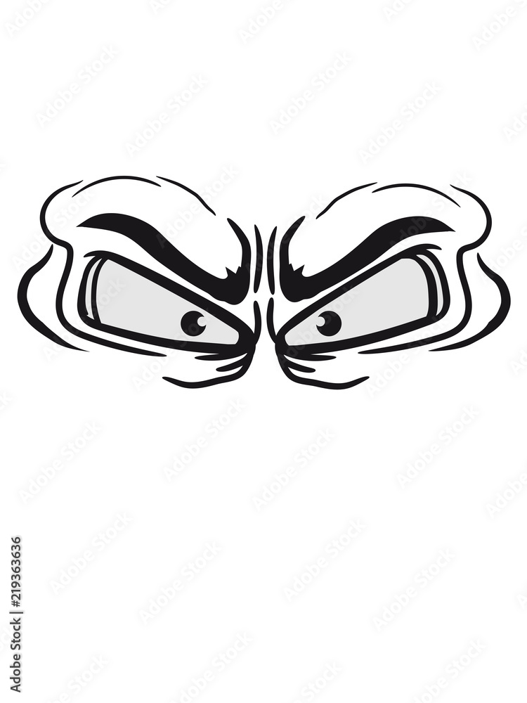 Stock-Illustration „augen gucken sehen ernst monster böse gesicht kopf ...