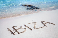 Ibiza Text On A Beach Free Stock Photo - Public Domain Pictures