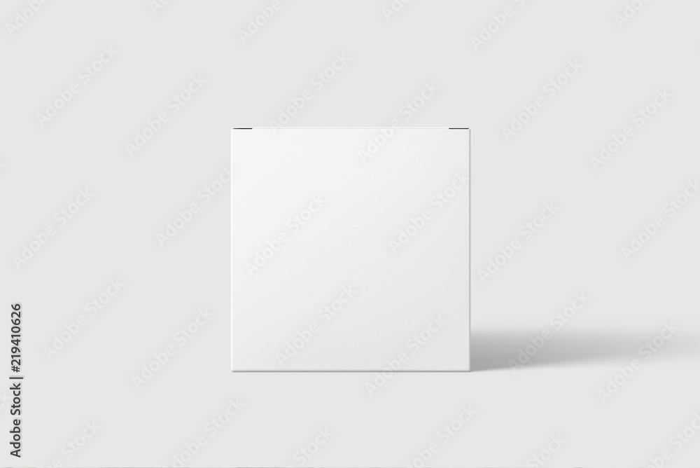 Photorealistic Long Square Cardboard Package Box Mockup on light grey ...
