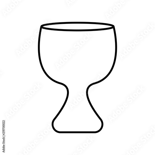 Line icon chalice isolated on white background. Black outline vector ...