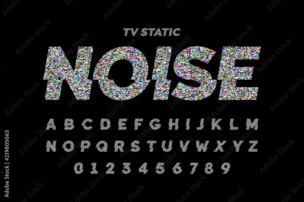 TV static noise effect font design Stock Vector | Adobe Stock