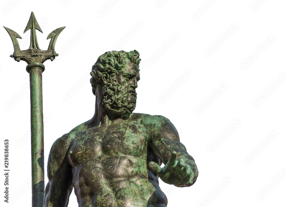 Neptune God of the Sea bronze statue with trident, from the Fountain of ...