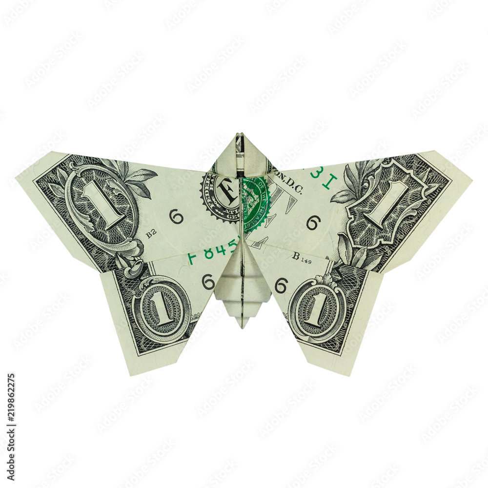 Money Origami BUTTERFLY Insect Folded with Real One Dollar Bill ...
