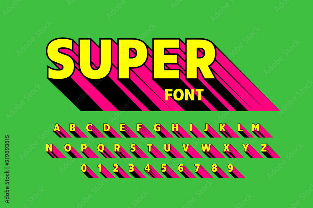 Comics style font, alphabet letters and numbers Stock Vector | Adobe Stock