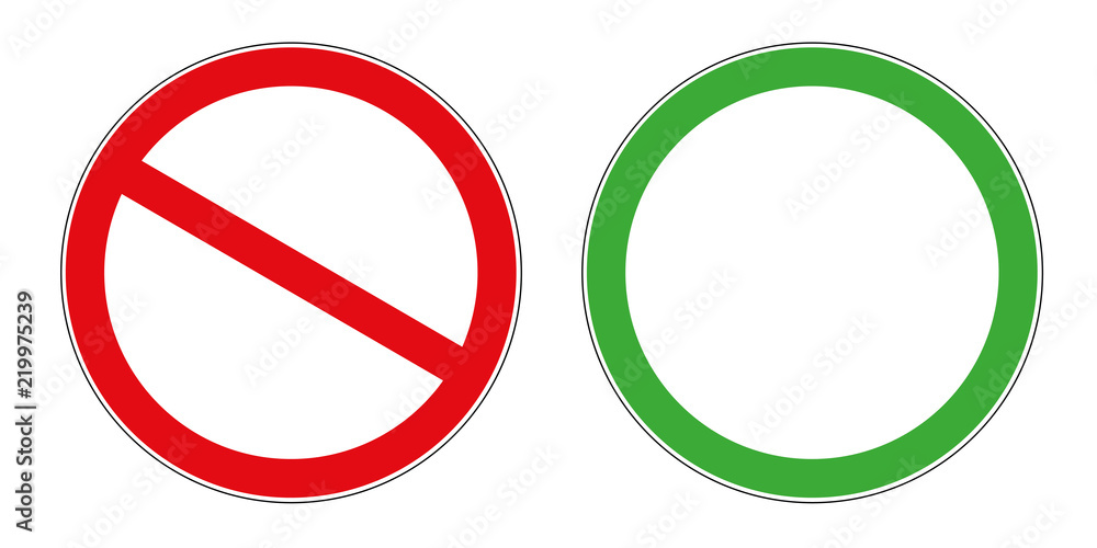 forbidden and allowed sign template Stock Vector | Adobe Stock