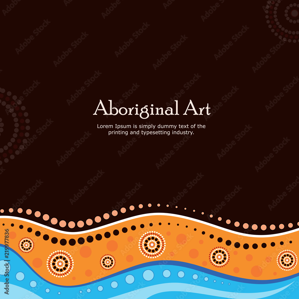 Aboriginal art vector banner with text. Stock Vector | Adobe Stock