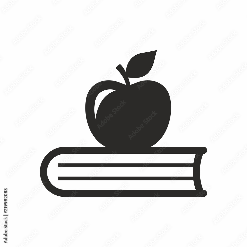 Apple and book vector icon Stock Vector | Adobe Stock