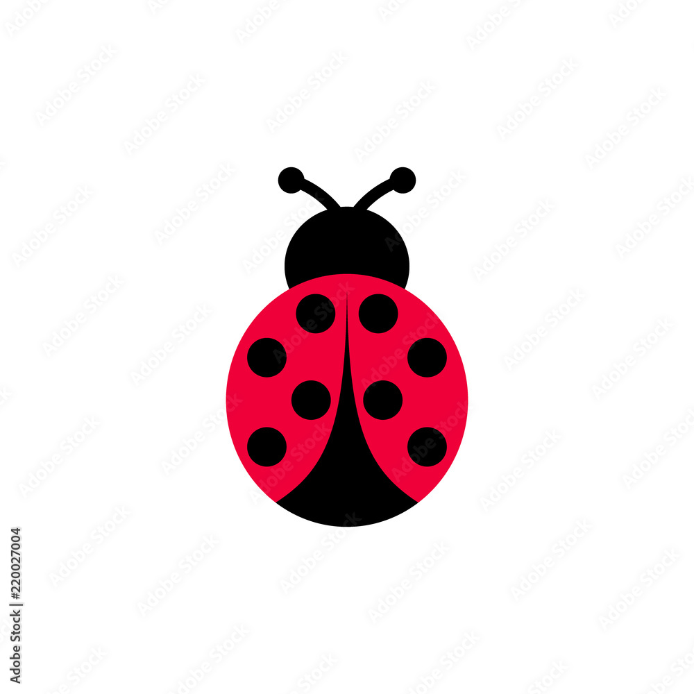Ladybird vector cartoon icon. Ladybug symmetrical clipart cartoon ...