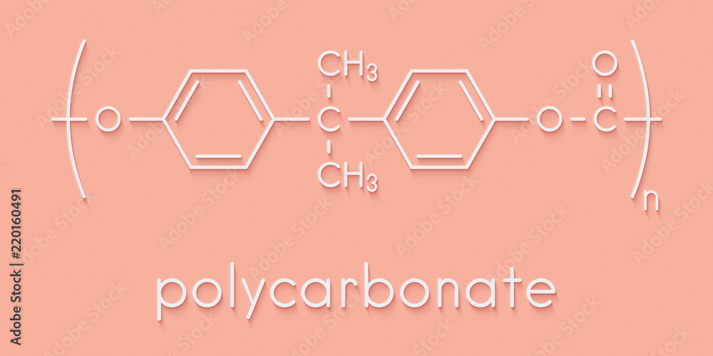 Ilustración de Stock Polycarbonate (PC) plastic, chemical structure ...