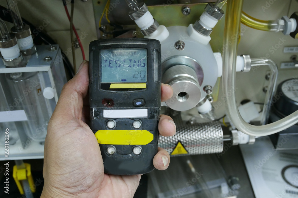 Personal H2S Gas Detector,Check gas leak. Safety concept of safety and ...