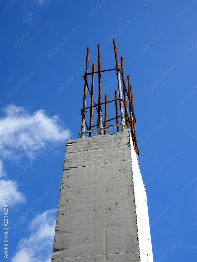 Reinforcement concrete column as part of building structure at the ...