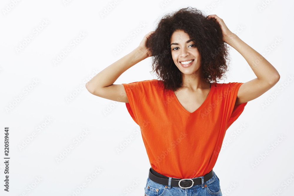 Feeling beautiful and happy today. Portrait of outgoing attractive ...