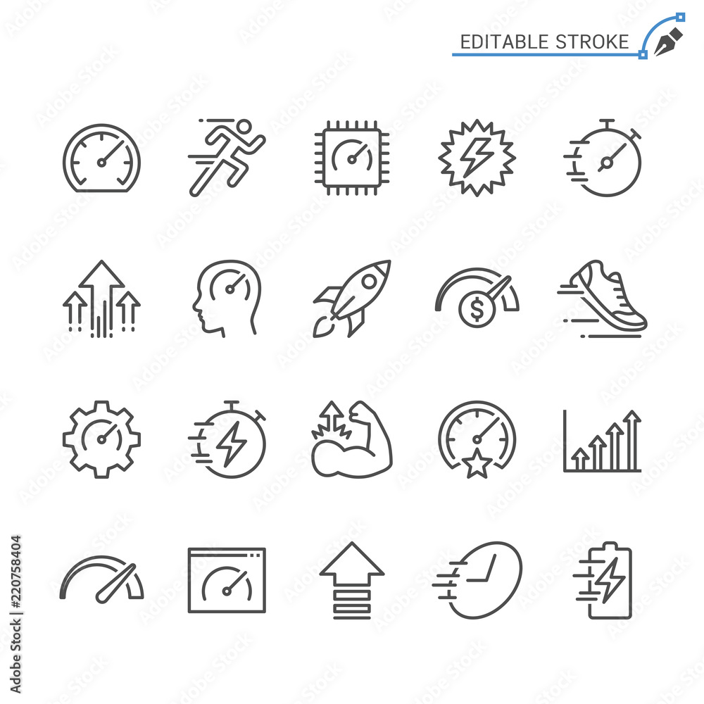 Performance line icons. Editable stroke. Pixel perfect. Stock Vector ...