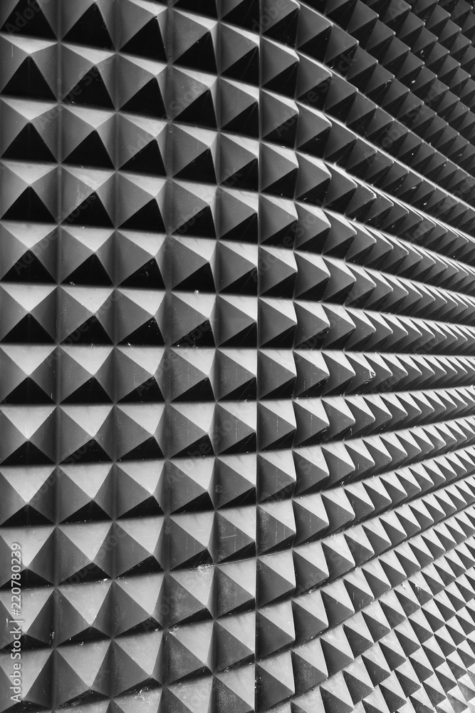 concrete wall with embossed design for sound insulation Stock Photo ...