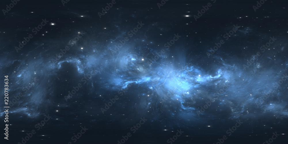 360 degree space nebula panorama, equirectangular projection ...