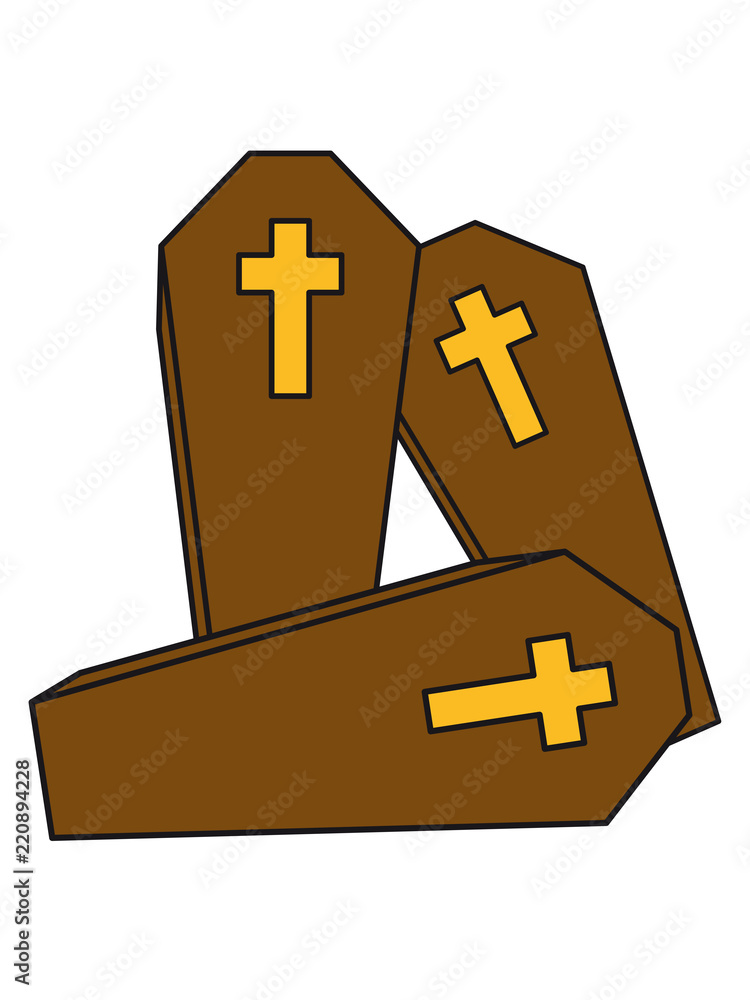 Ilustración de Stock crew viele team 3 freunde sarg beerdigen kreuz ...