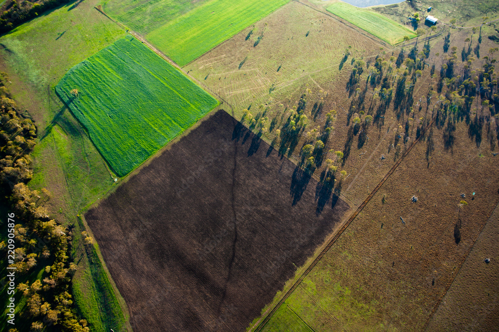 Aerial View of Paddocks Stock Photo | Adobe Stock