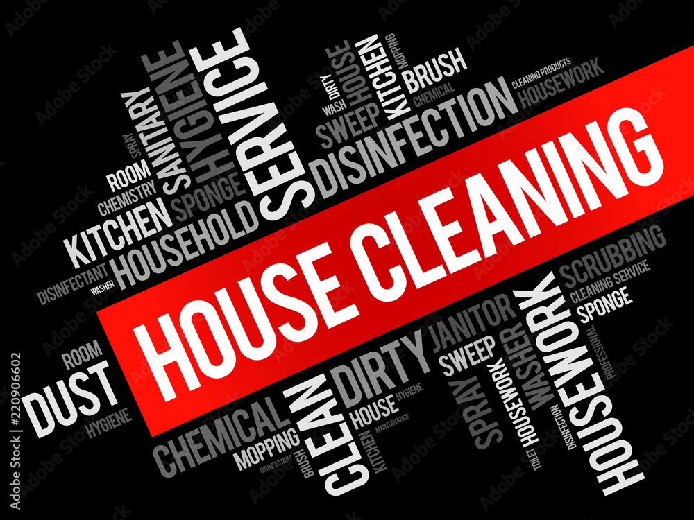 House Cleaning word cloud collage, concept background Stock Vector ...