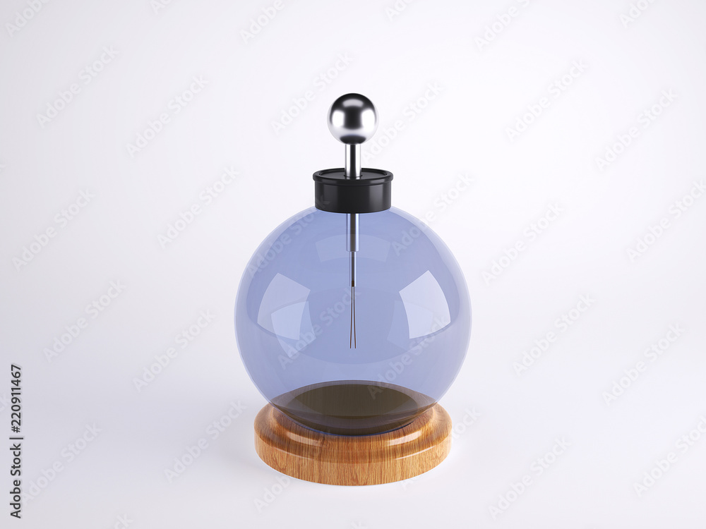 Electroscope on isolated. Used in physics education to demonstrate the principles of ...
