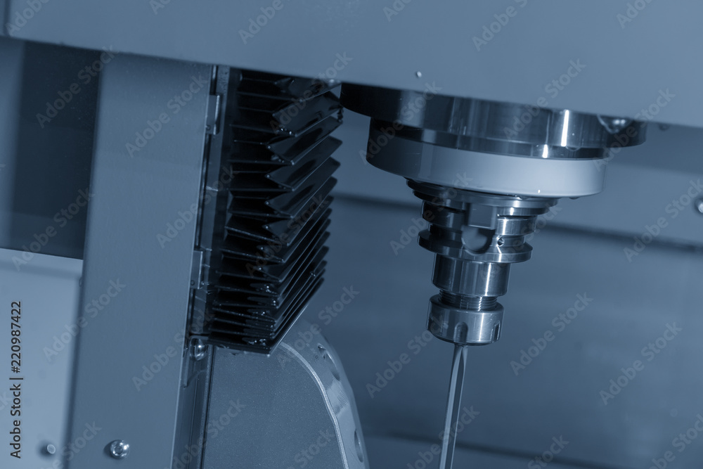 The vertical CNC gun-drill machine drilling the mold part .The Hi ...