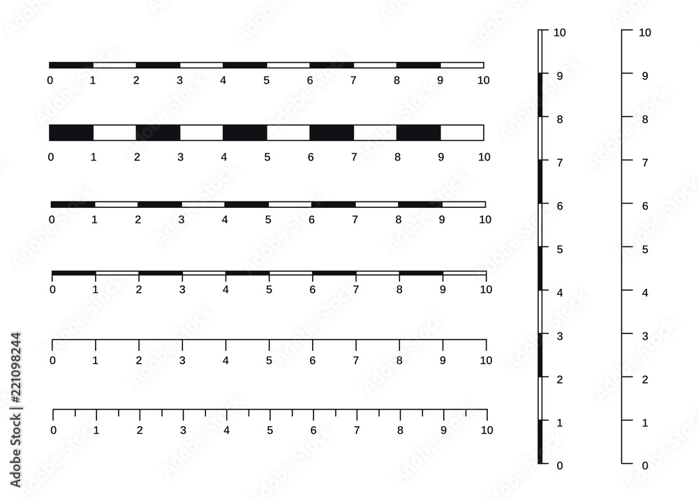 Map scales graphics for measuring distances. Scale measure map vector ...