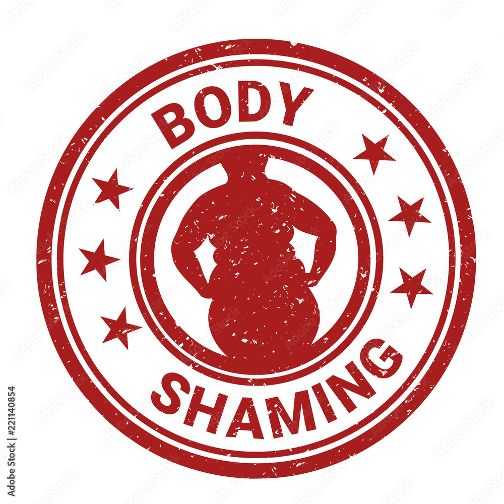 Image vectorielle Stock Body shaming - fat and obese woman body is ...