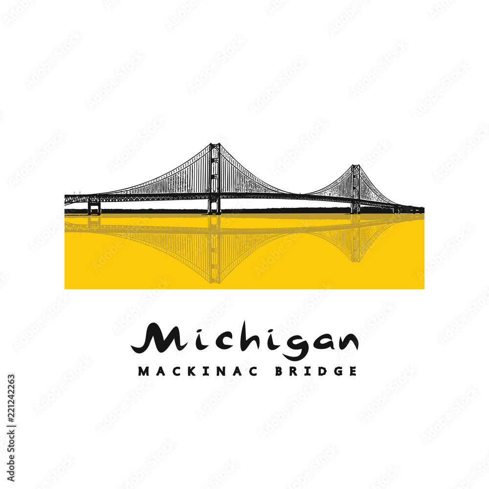 Mackinac Bridge - modern architecture construction in Michigan ...