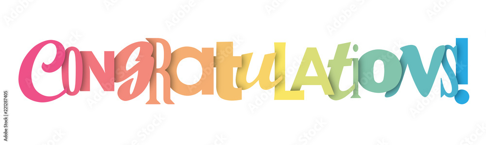 CONGRATULATIONS! letters banner Stock Vector | Adobe Stock