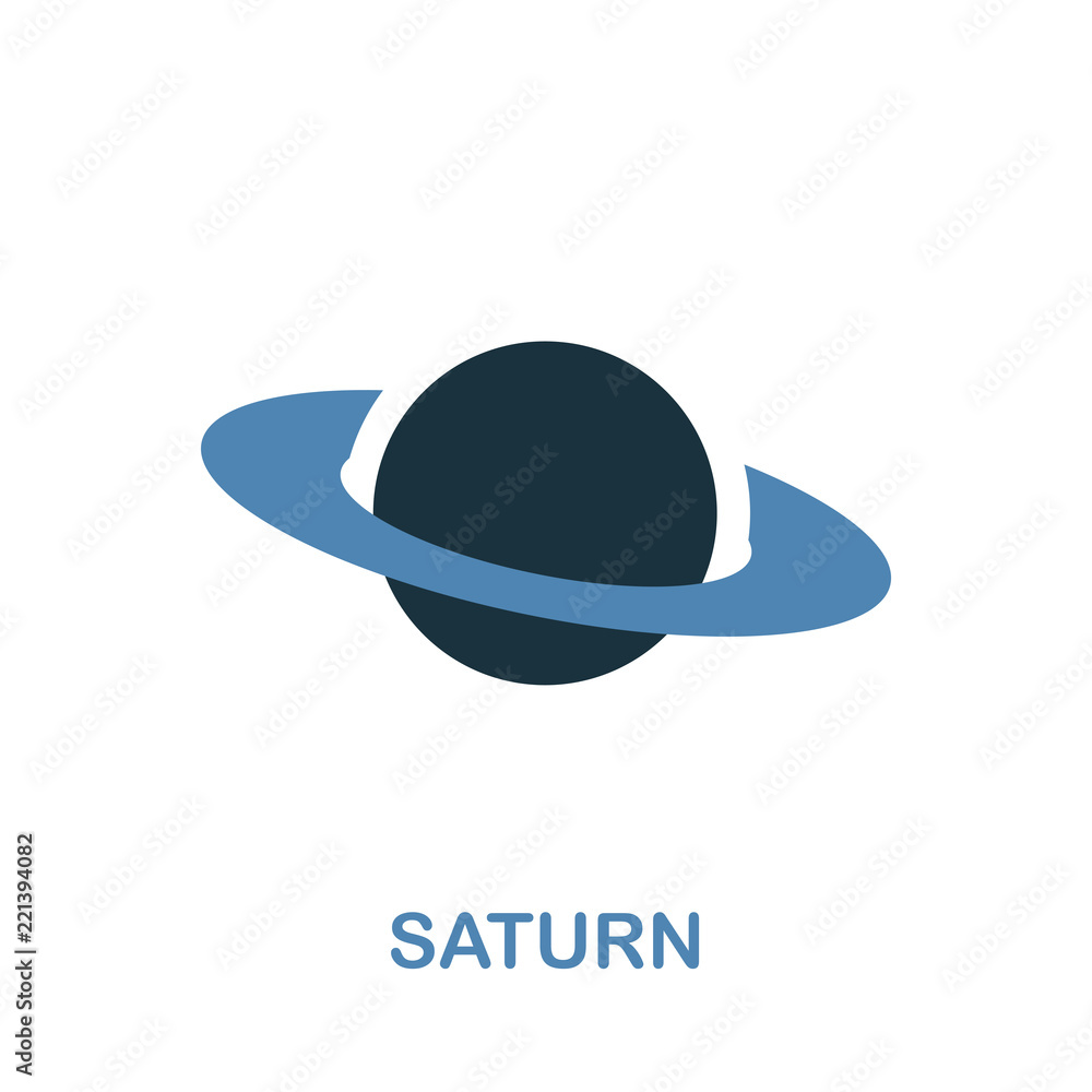 Saturn icon in 2 color design. Pixel perfect simple pictogram saturn ...