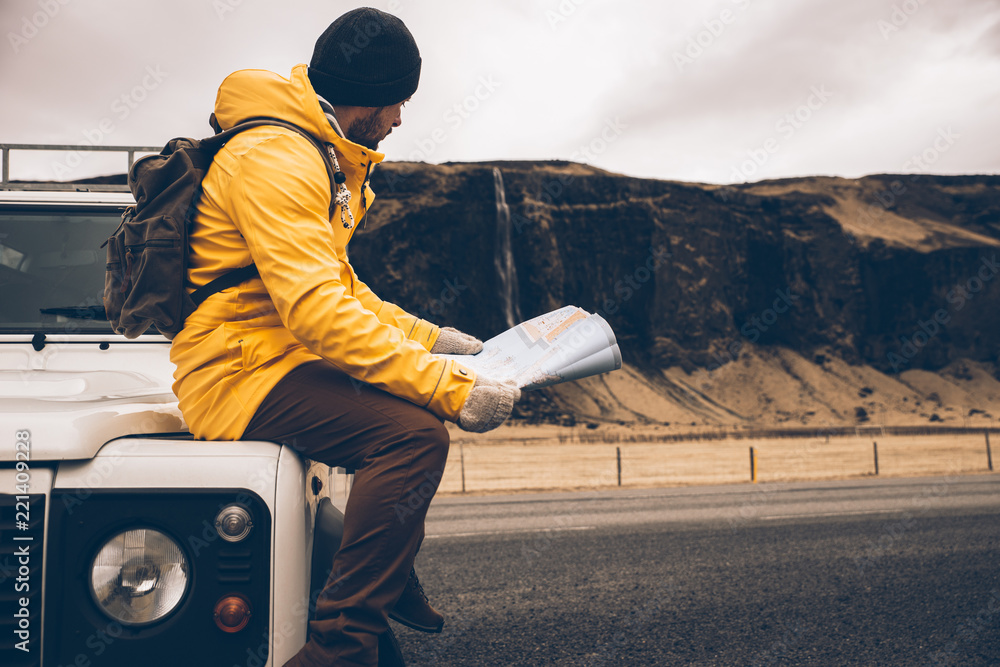 Explorer on the icelandic tour, traveling across iceland discovering ...