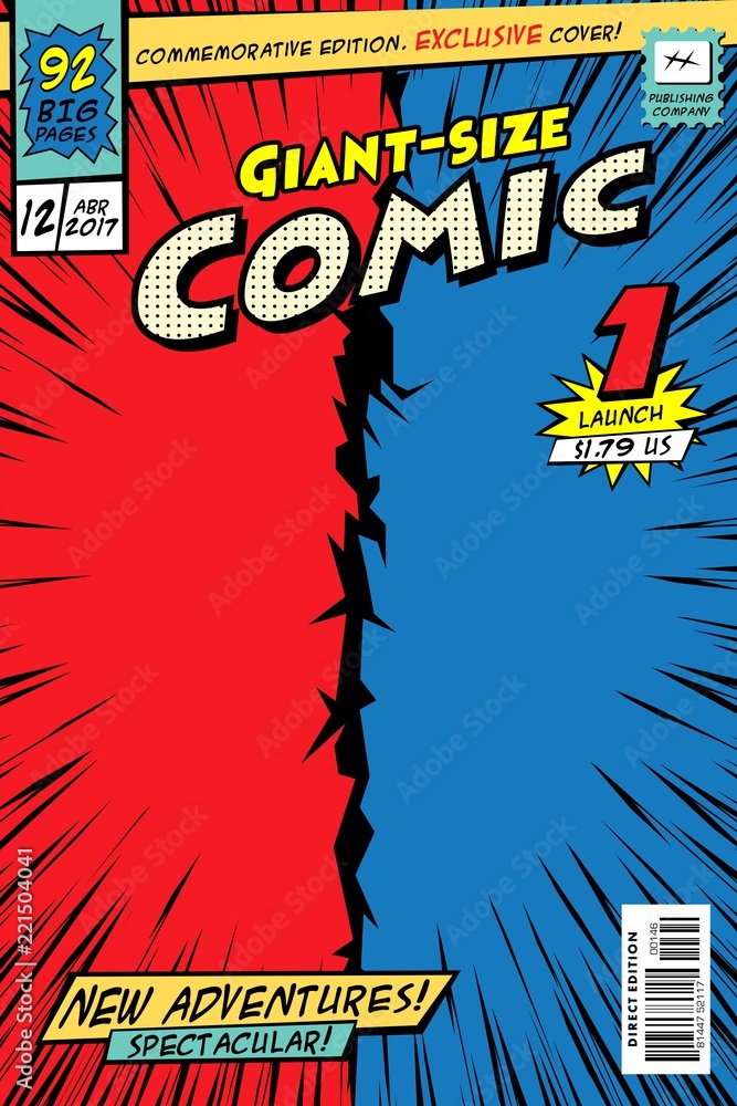Comic book cover. Giant size in vector. Stock Vector | Adobe Stock