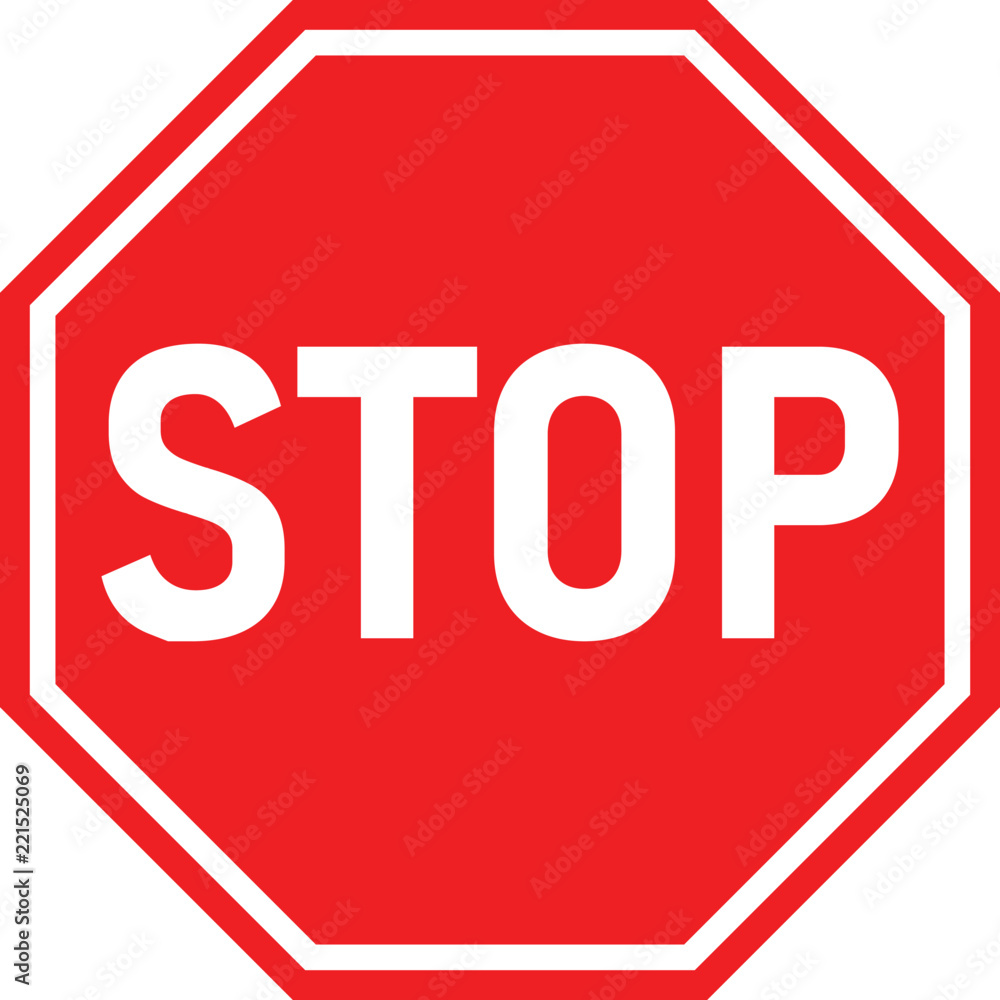red stop sign on white background. flat style. red stop sign for your ...
