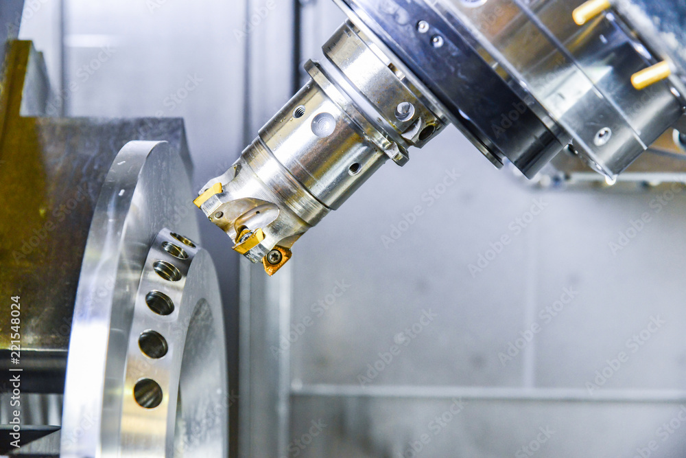 CNC Router and turning metal with a cutting tool and centering tool ...