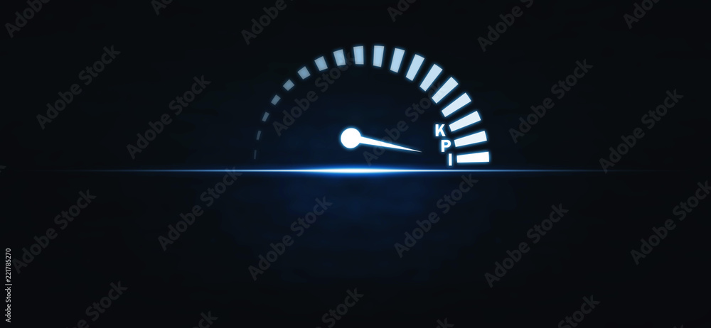 Speedometer with KPI word. Key Performance Indicator. Business concept ...