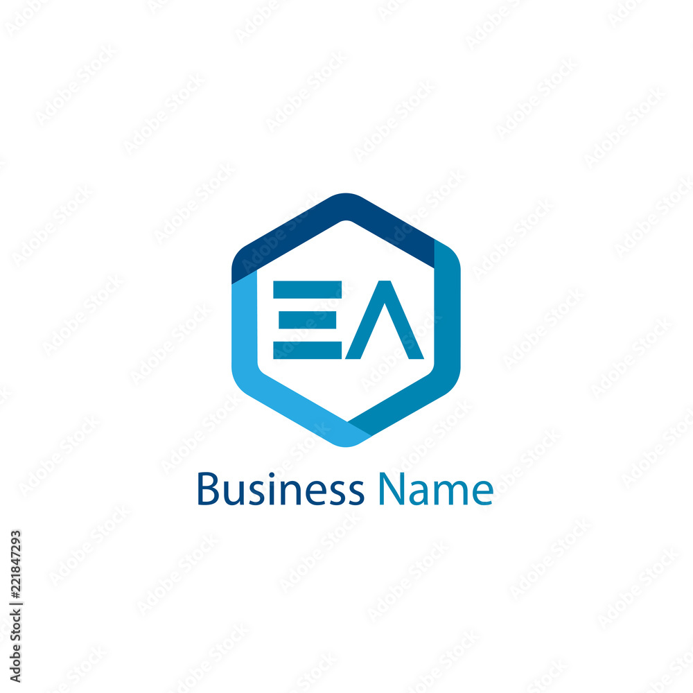 Initial Letter EA Logo Template Design Stock Vector | Adobe Stock