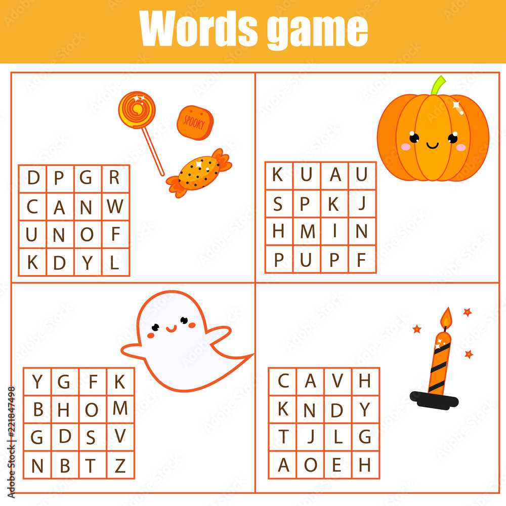 Educational game for children. Word search puzzle kids activity ...